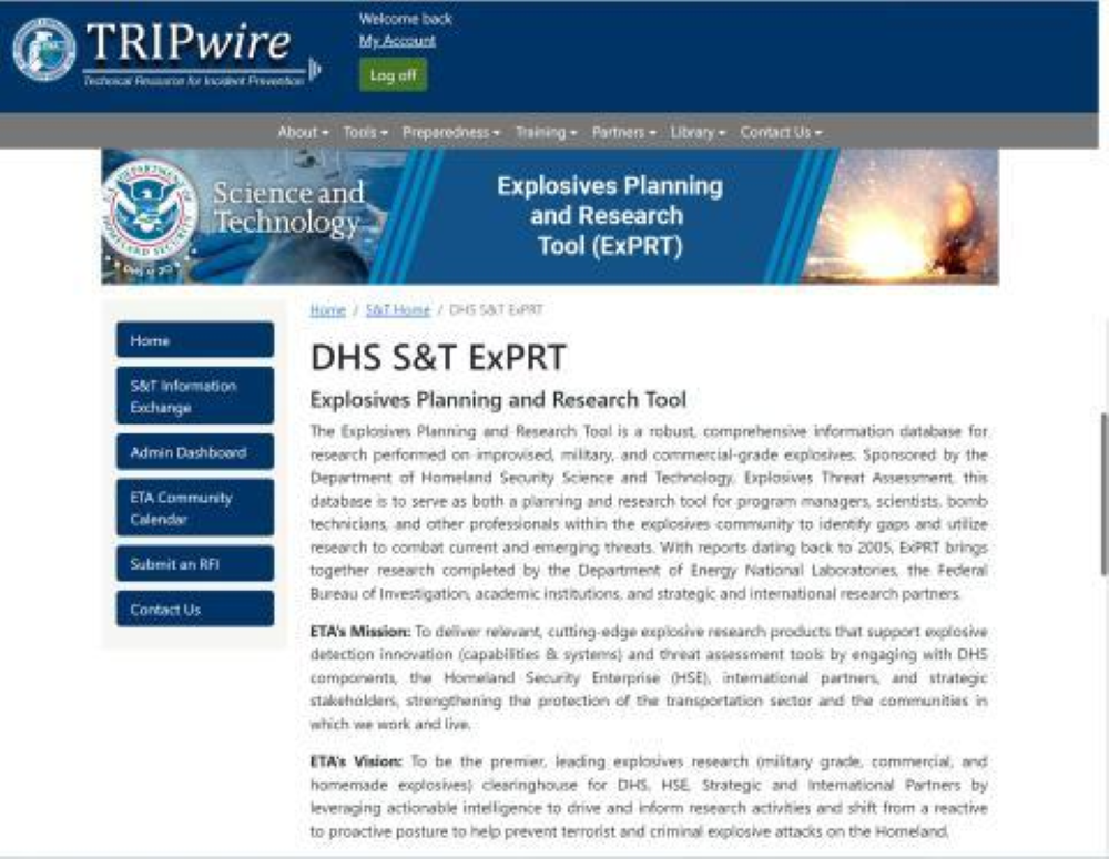 New Database Arms DHS with Better Resources to Mitigate Explosive ...